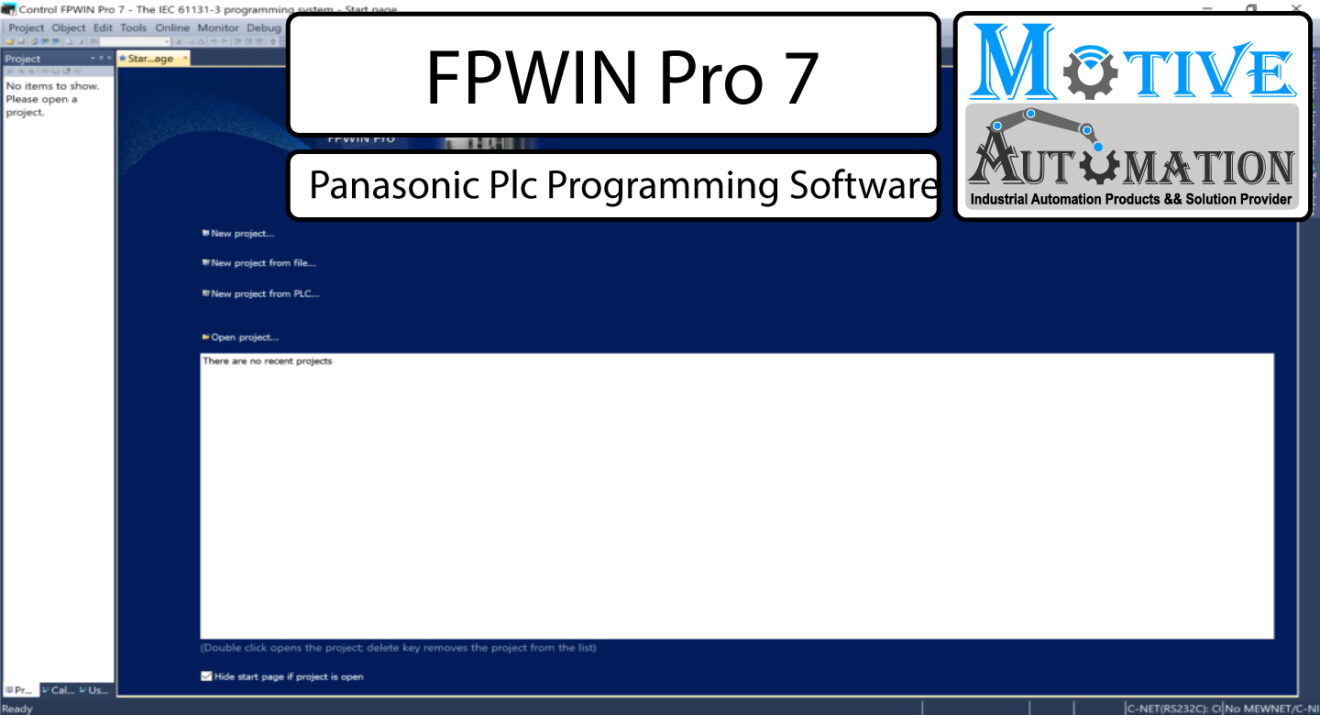 Download & Install Panasonic plc Programming Software FPWIN Pro 7 - Motive Automation