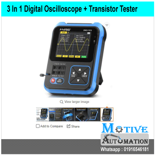 3-IN-1 Digital Oscilloscope & Waveform Generator - Motive Automation