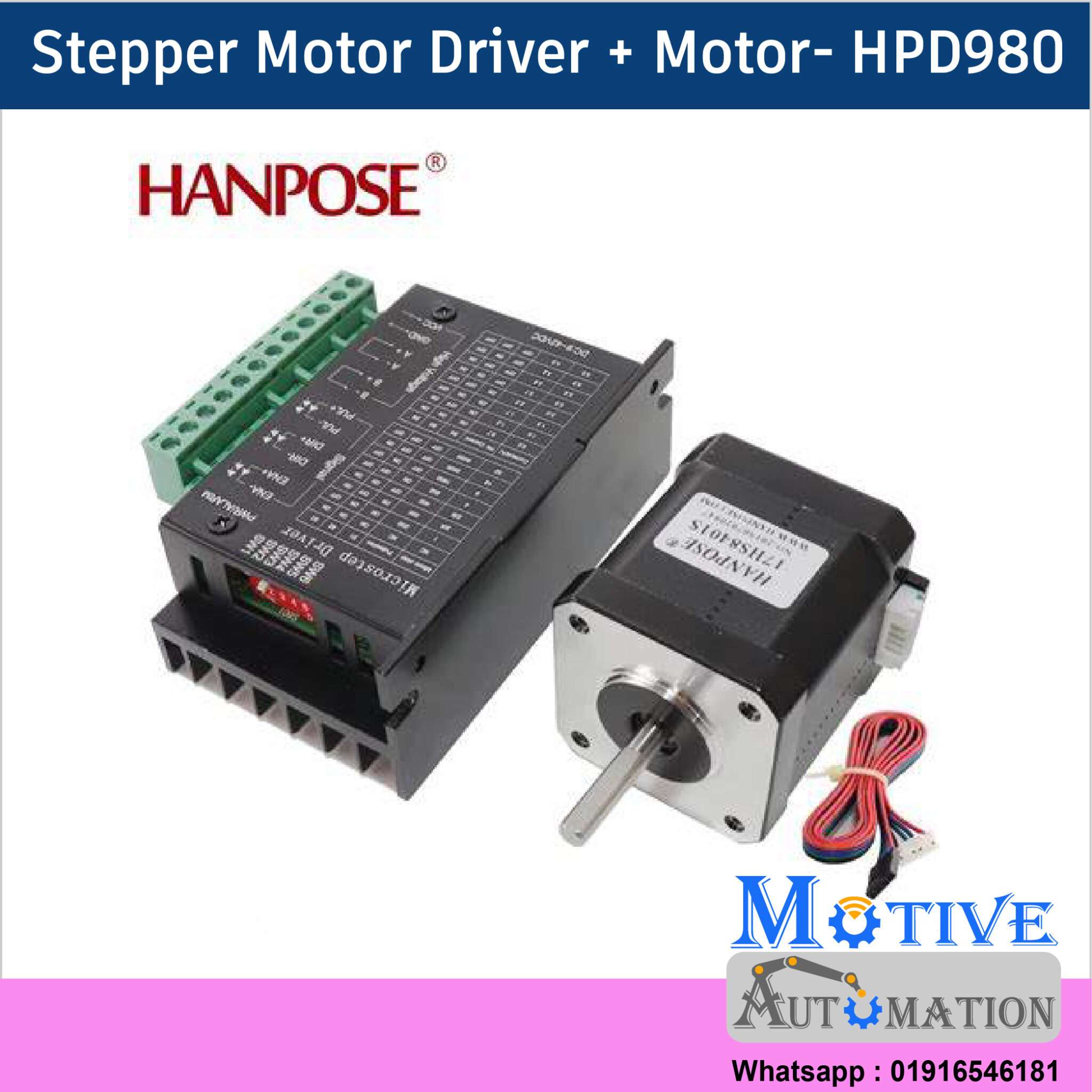 Stepper Motor Driver + Motor- HPD980 - Motive Automation