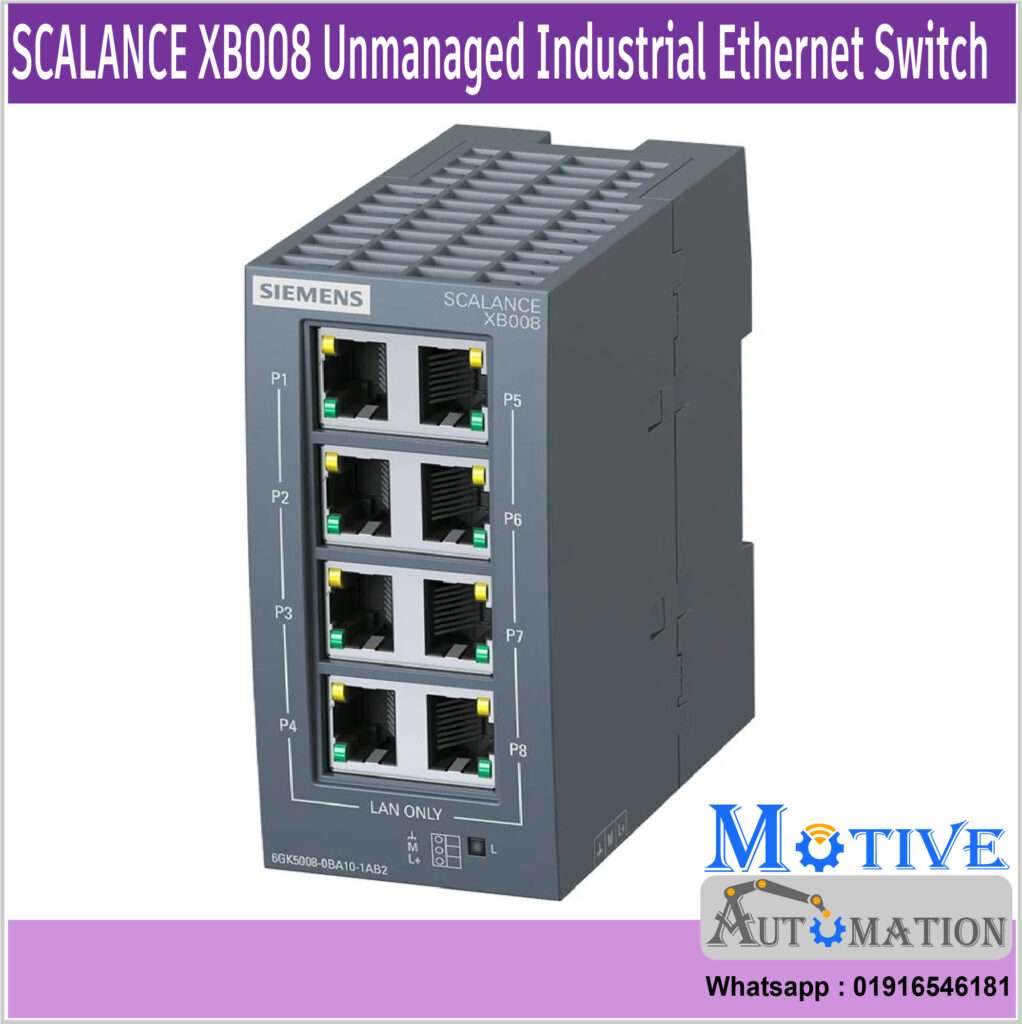 SCALANCE XB008 Unmanaged Industrial Ethernet Switch - Motive Automation