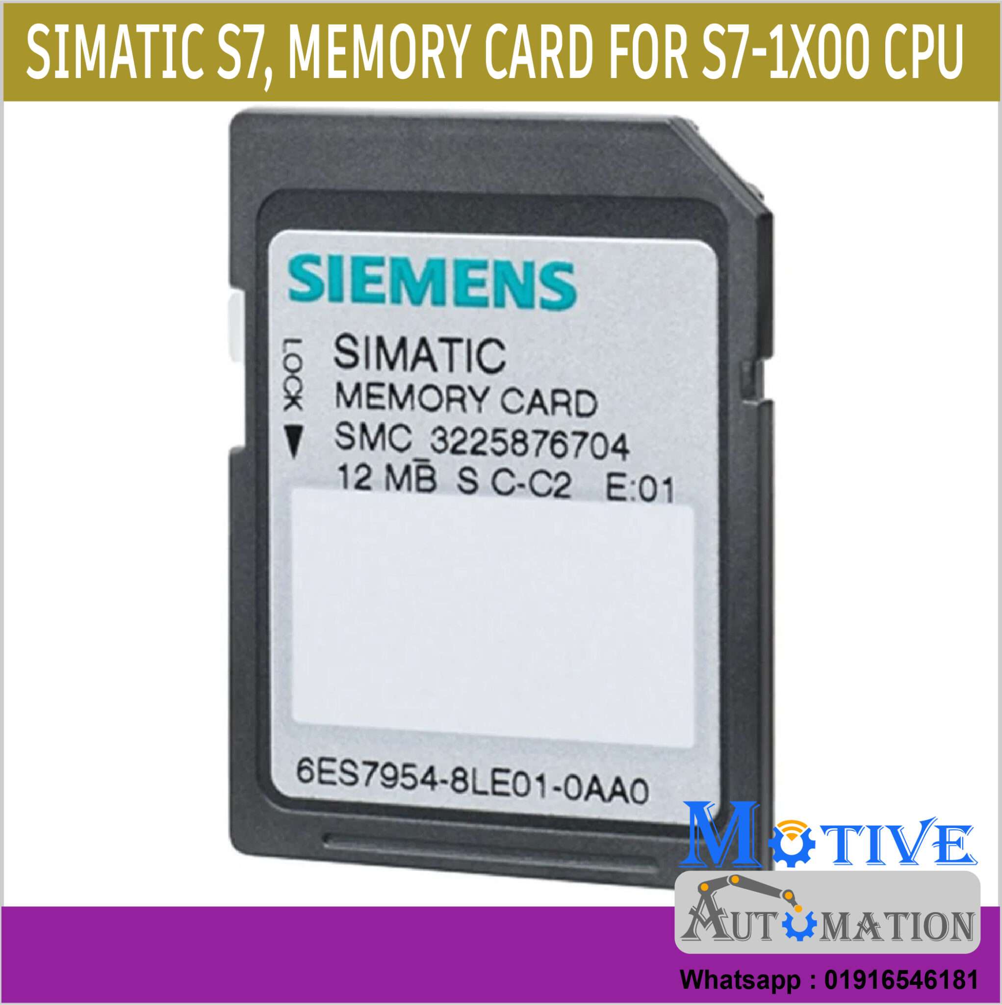 SIMATIC S7, MEMORY CARD FOR S7-1X00 CPU/SINAMICS - Motive Automation